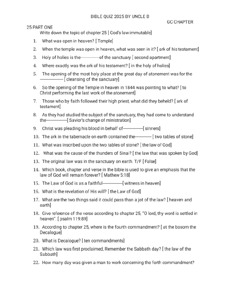 Chapter 25 GC Questions Part 1 | PDF