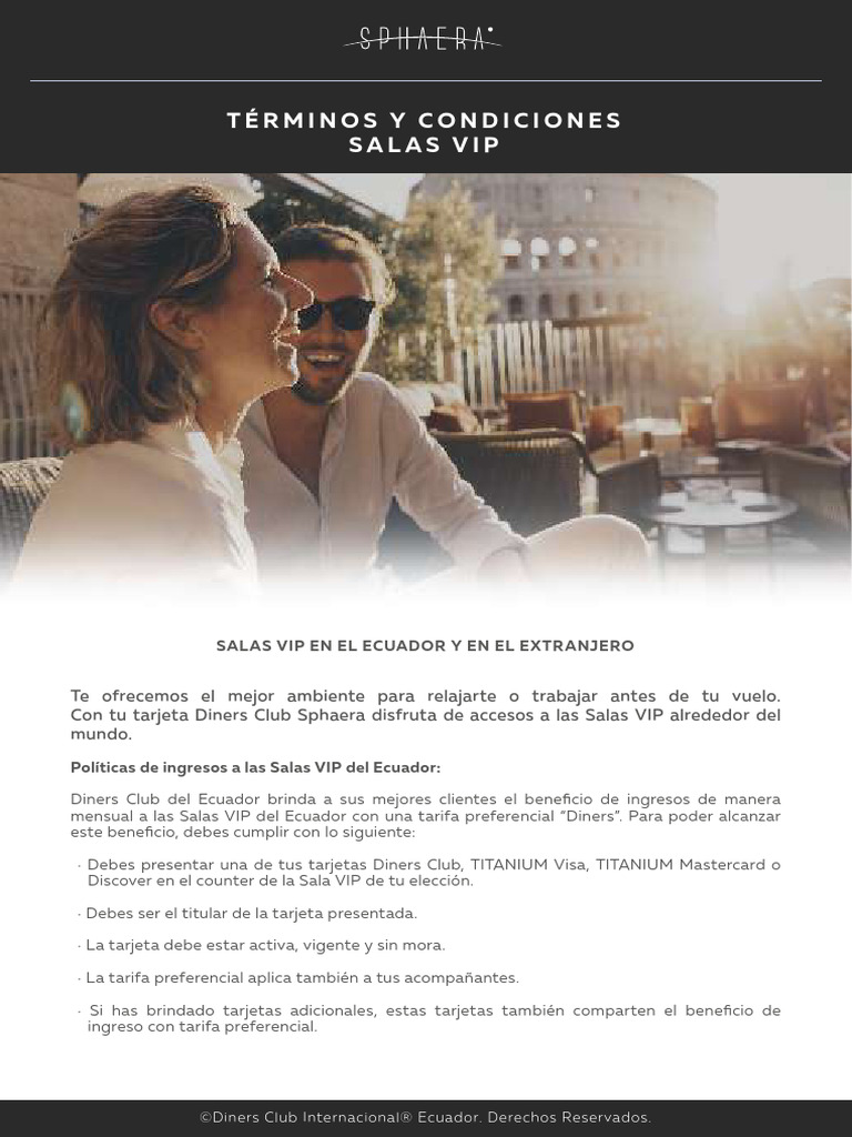 Tyc Salas Vip Asistencias Diners Club Sphaera Core Emerging 2025 | PDF | Visa Inc. | Servicios ...