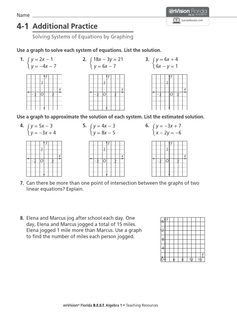 4-1 - Additional Practice PDF | PDF | Equations | Algebra