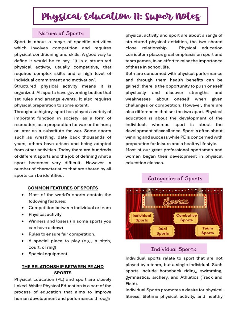 Grade 11 Supernotes Finals | PDF | Track And Field | Sports