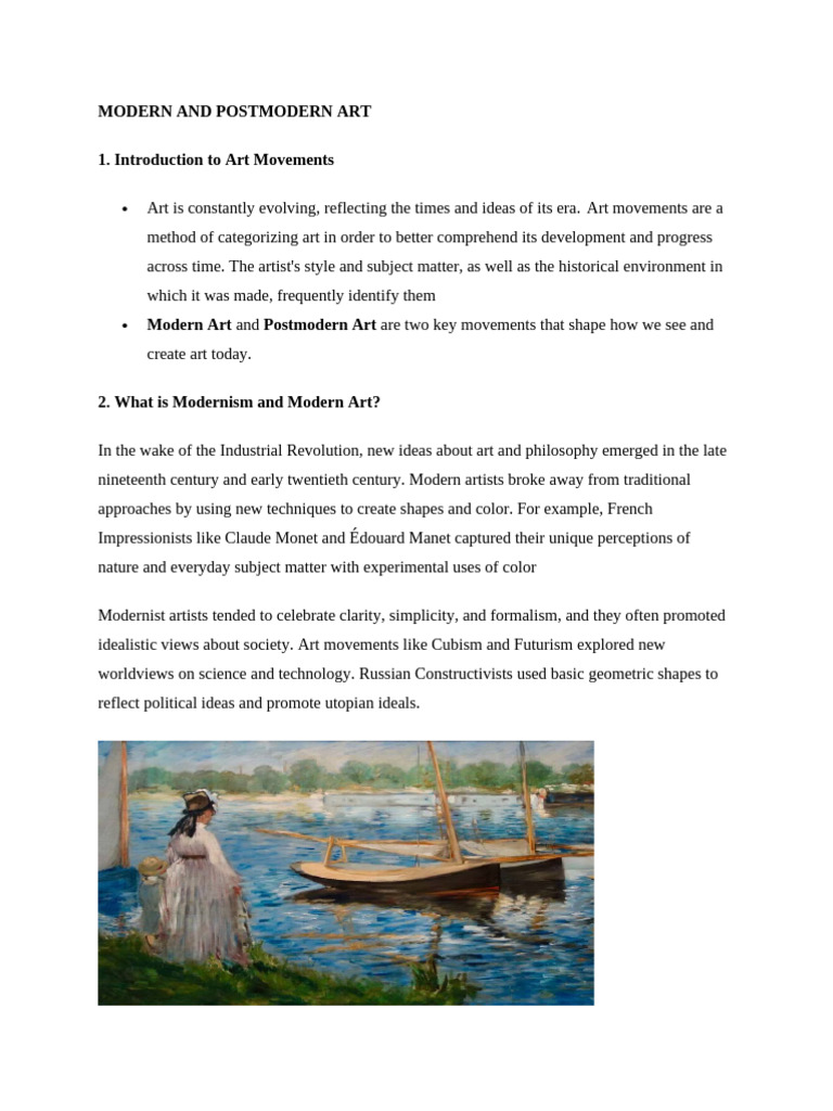 Lecture 9 Postmodern Arts and Humanities | PDF | Modernism | Modern Art