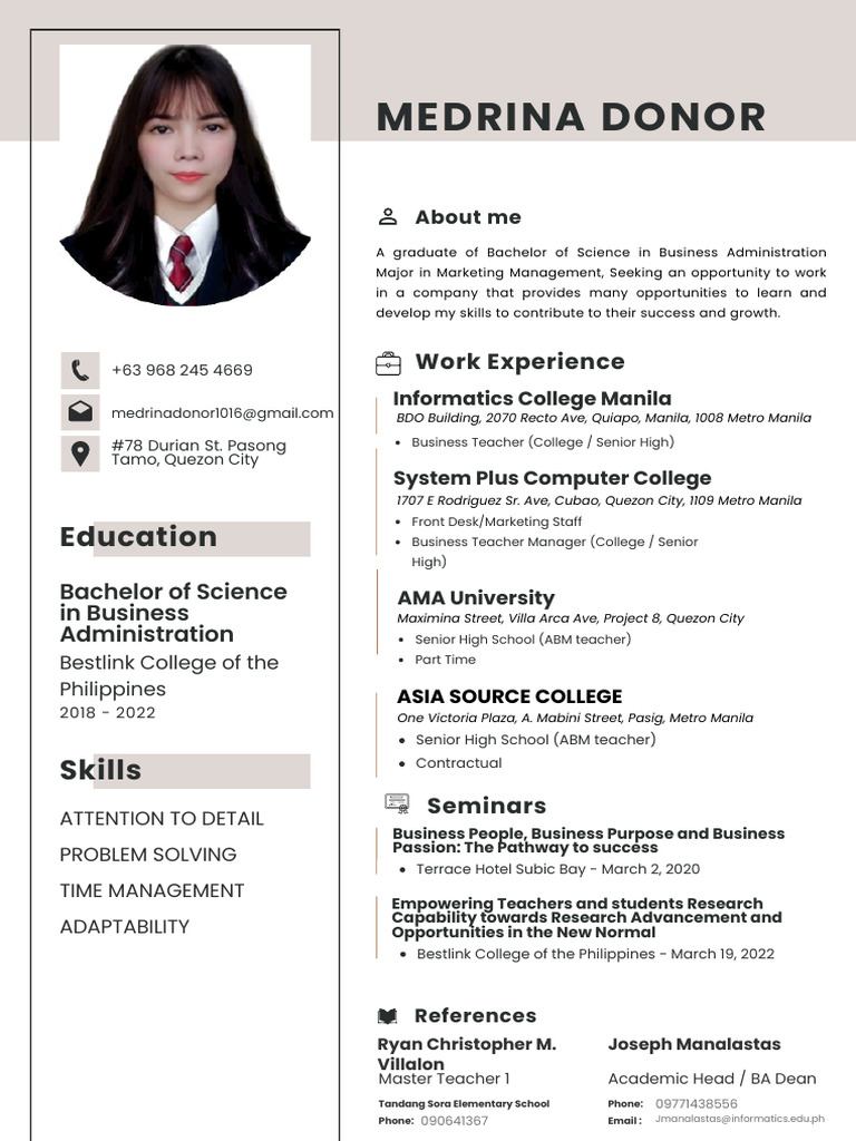 Medrina Donor New 04-25-1 | PDF | Manila | Learning