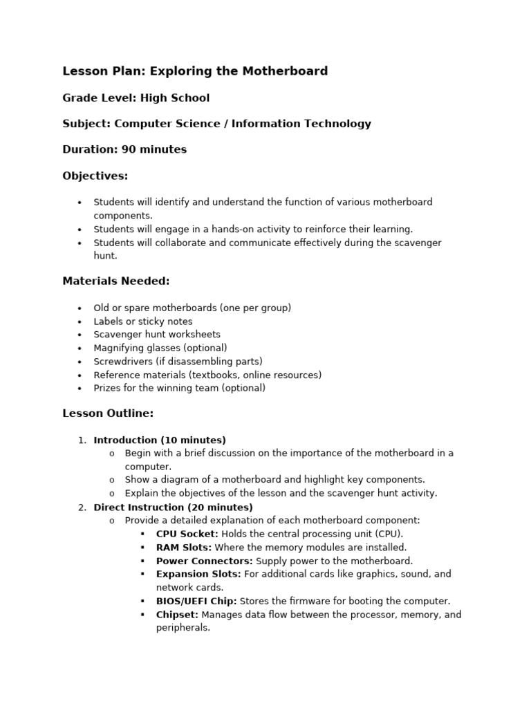 Detailed Lesson Plan From COPILOT | PDF | Computer Data Storage ...