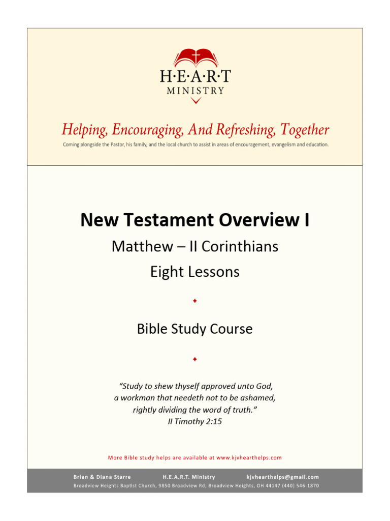 New Testament Overview 123-Matthew - Revelation | PDF | Paul The ...