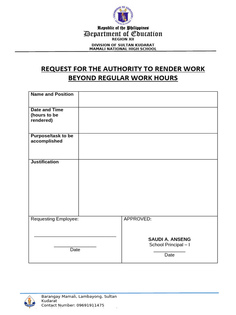 Authority to Work Application Form | PDF