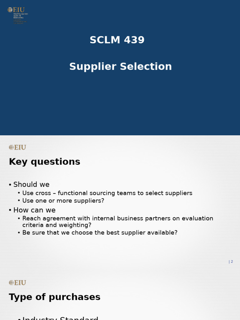 Supplier Selection Strategies Guide | PDF | Supply Chain | Investing