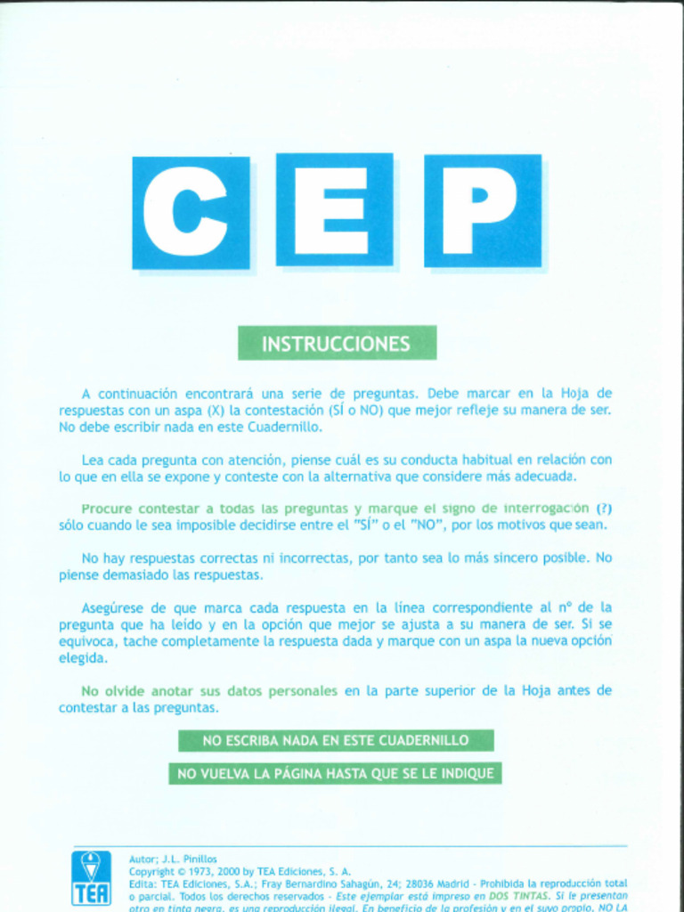 Cuadernillo Preguntas CEP | PDF