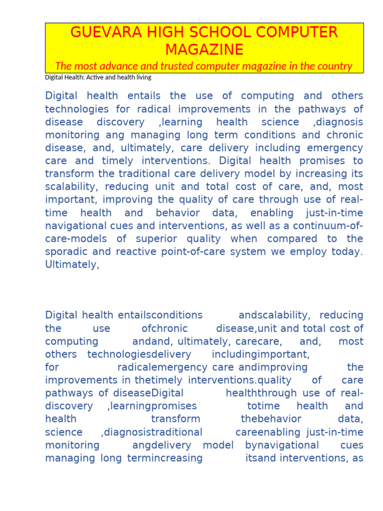 Guevara High School Computer Magazine | PDF