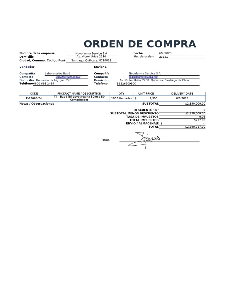 Purchase Order File Excel | PDF