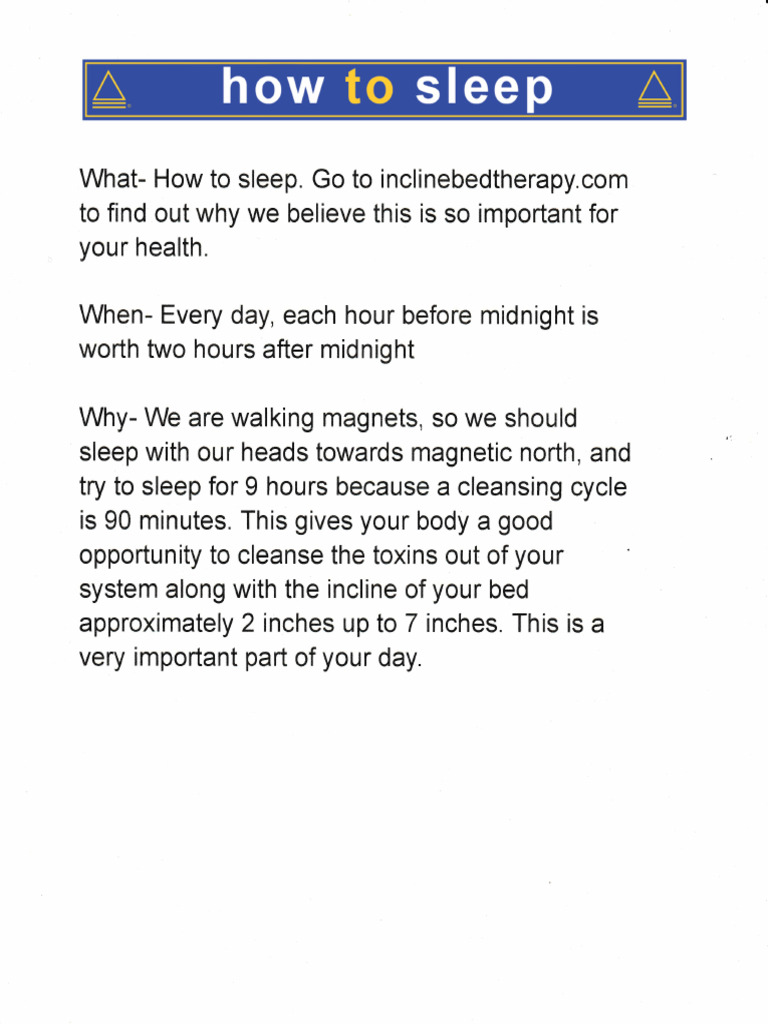How To Sleep Note | PDF