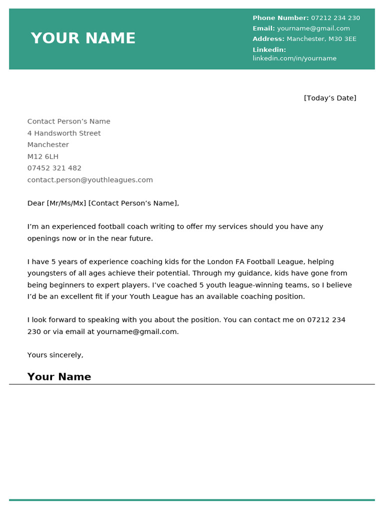 Short Cover Letter Sample For Speculative Job Applications | PDF