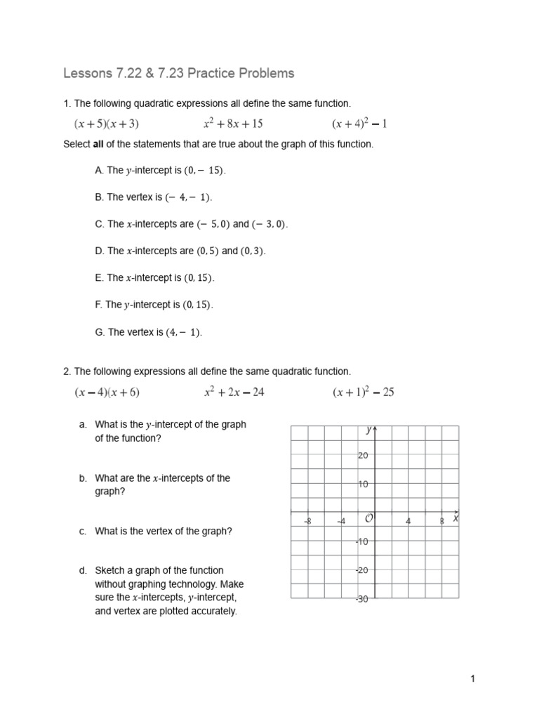 Lesson 7.22 7.23 Curated Practice Problem Set | PDF | Function (Mathematics) | Mathematical ...