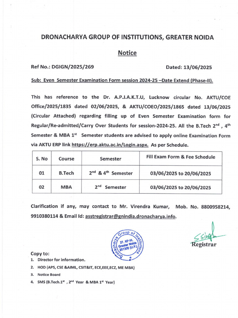 Even Semester Examination Form-Phase-II-2024-25 | PDF