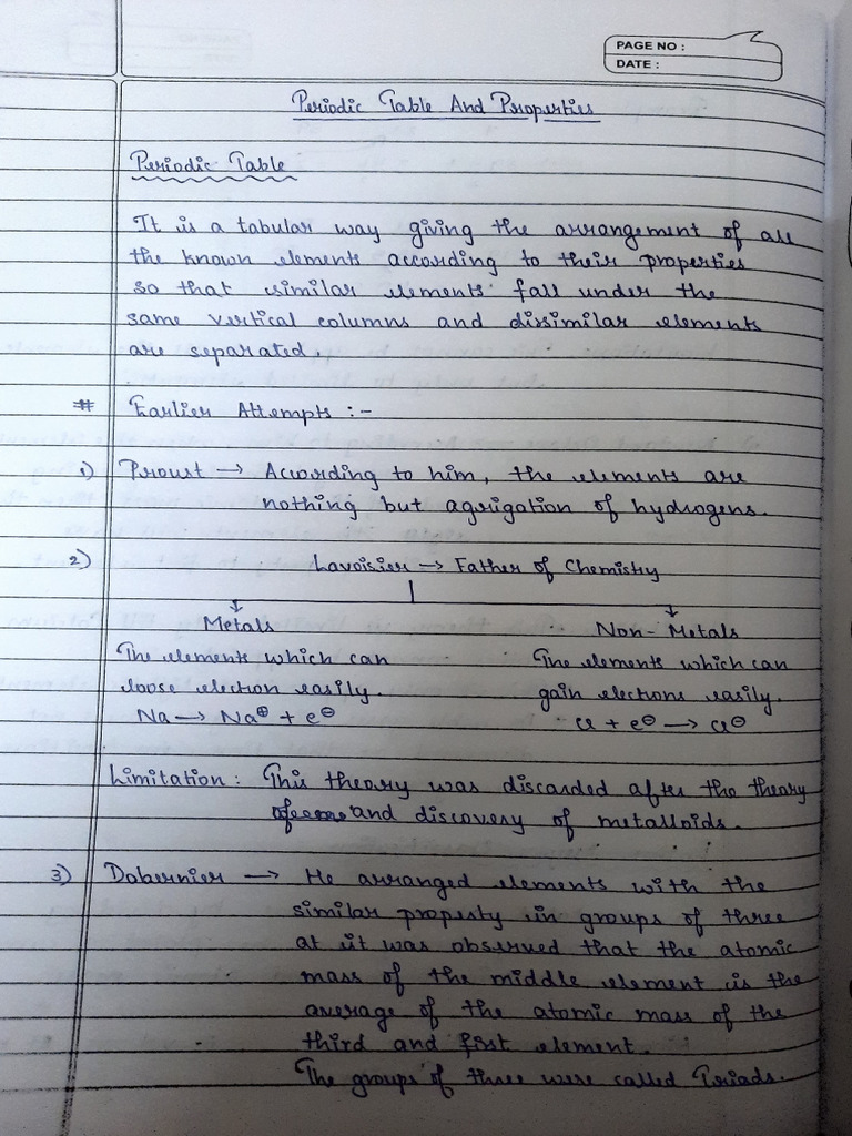 Periodic Table Notes | PDF