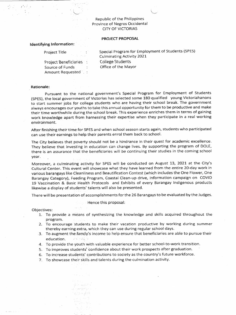 Special Program For Employment of Students Culminating Activity 2021 ...