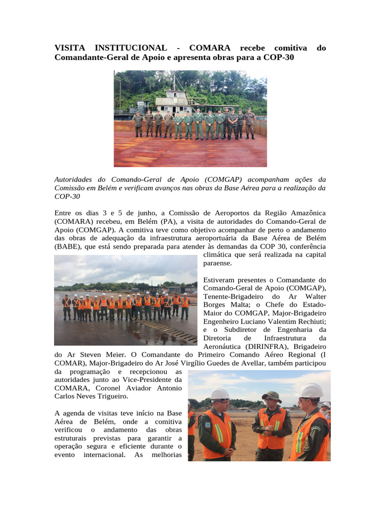 COMARA Recebe COMGAP para COP-30 | PDF | Logística