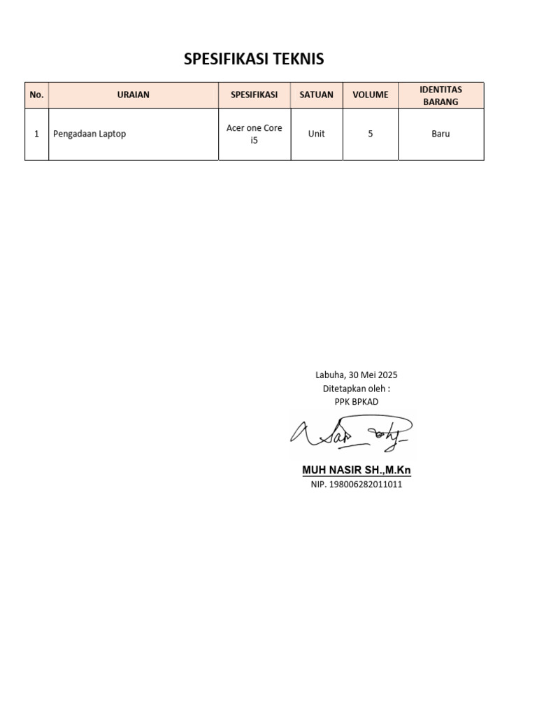Spek Laptop | PDF