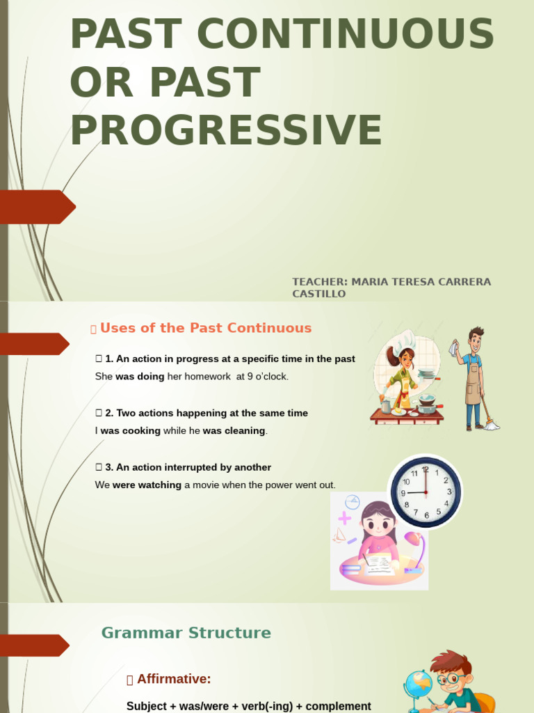 Past Continuous or Past Progressive | PDF