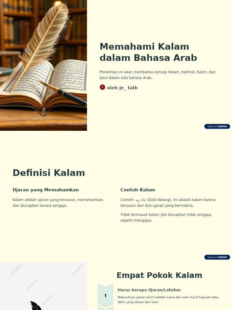 Memahami Kalam Dalam Bahasa Arab | PDF