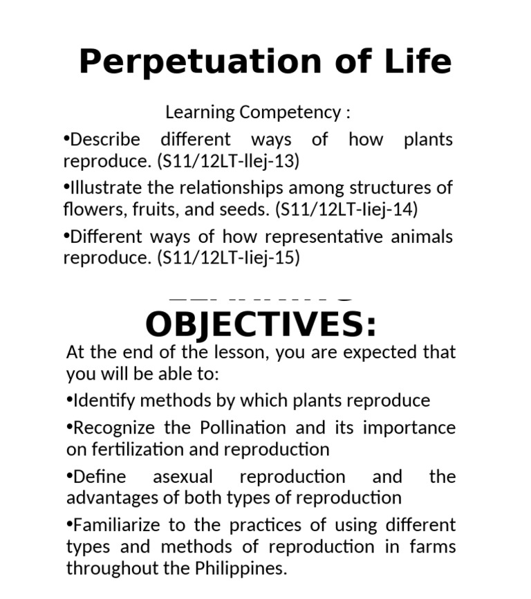 Perpetuation of Life | PDF