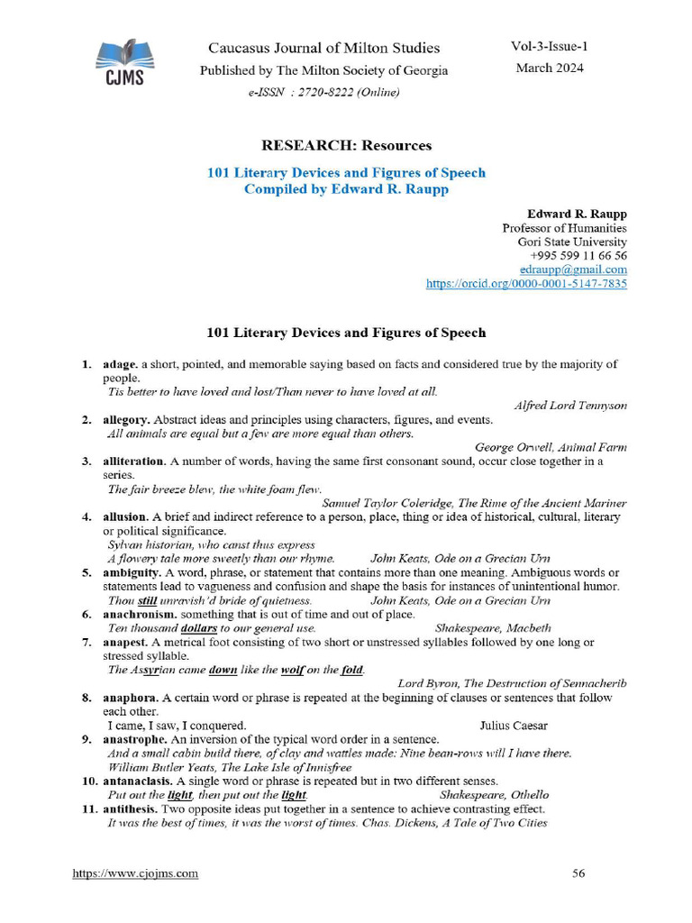 Literary Devices and Figures of Speech | PDF