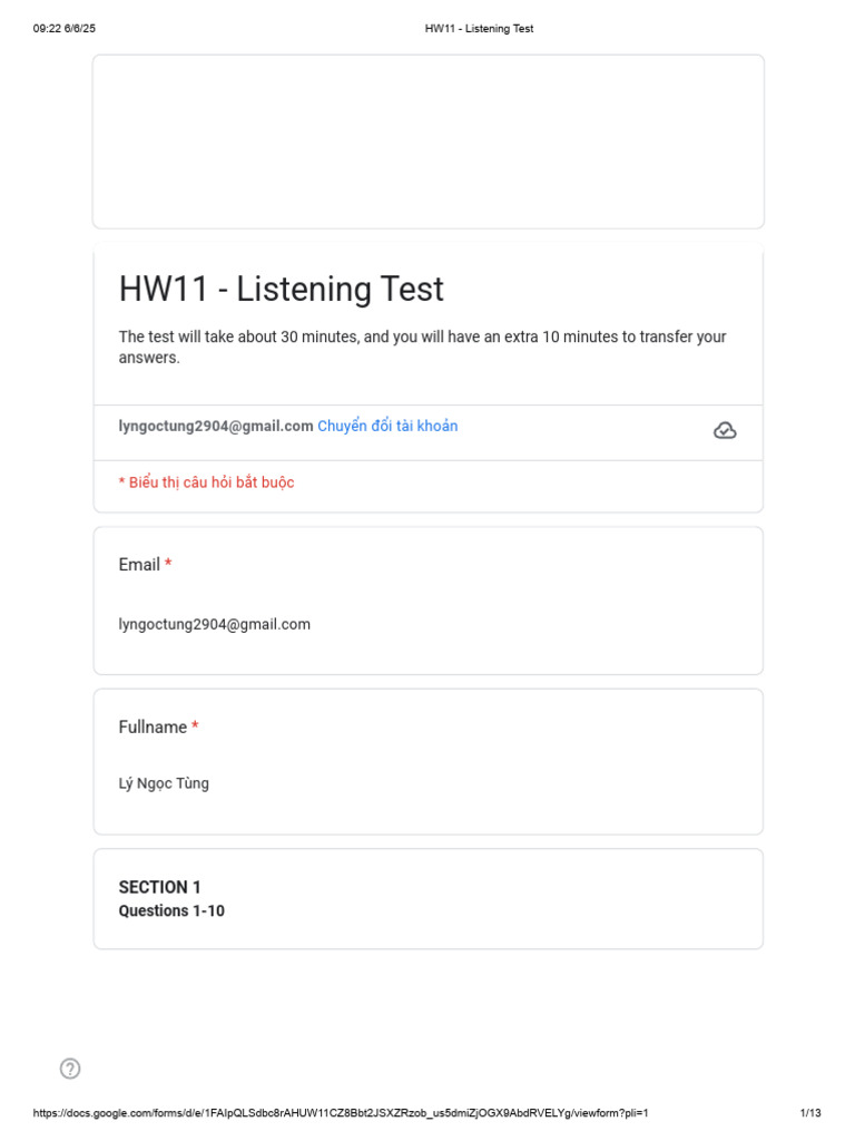 HW11 - Listening Test | PDF