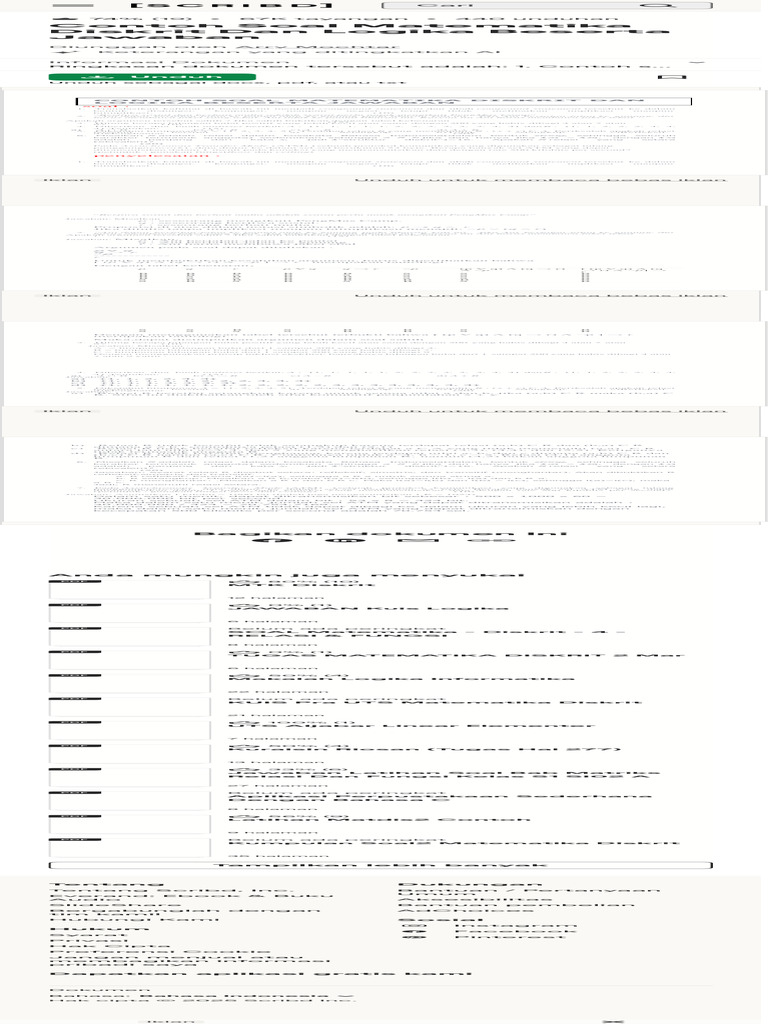 Contoh Soal Matematika Diskrit dan Logika | PDF
