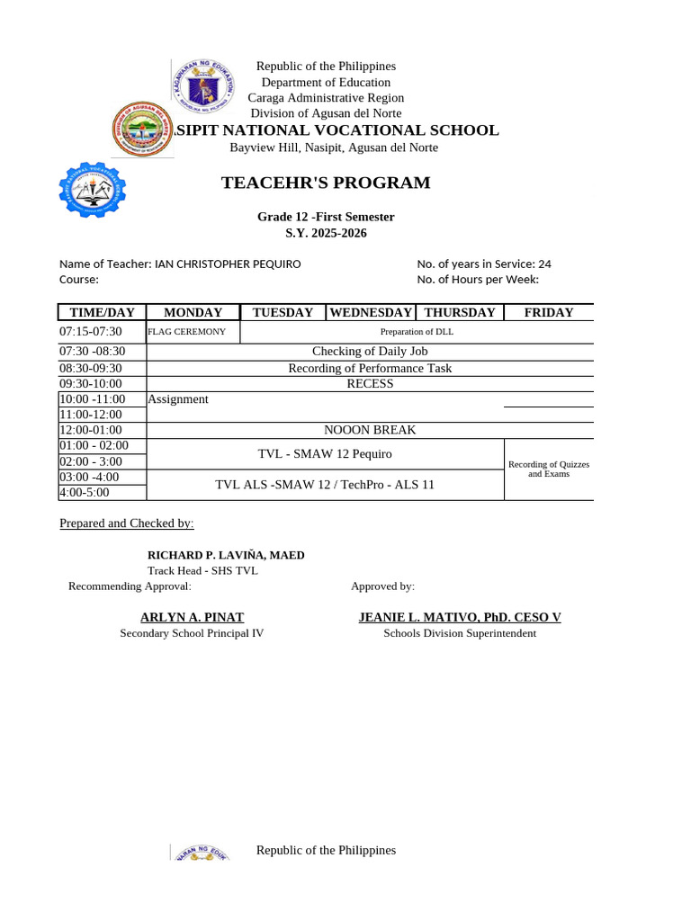 Teacherss Program FLOATING | PDF | Academic Term | Teachers
