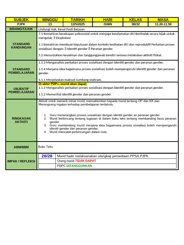 M13 PJK T3 2025 DAYANGi | PDF