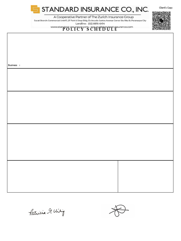 Insurance Policy Schedule Summary | PDF | Insurance | Deductible