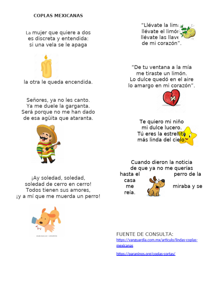 Coplas Mexicanas Populares y Chistosas | PDF