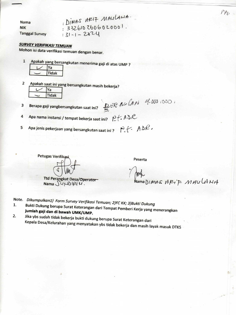 Survey Verifikasi Temuan | PDF