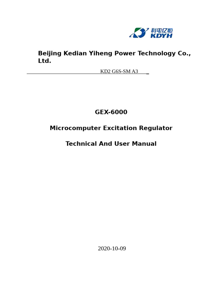 Instruction Manual For Microcomputer Excitation Regulator (English) | PDF | Power Supply ...