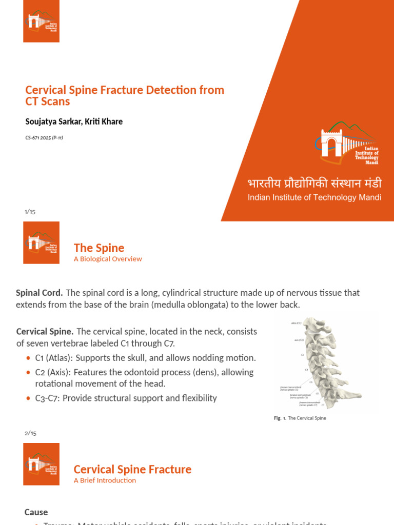 Cervical Spine Fracture Detection From CT Scans: Soujatya Sarkar, Kriti ...
