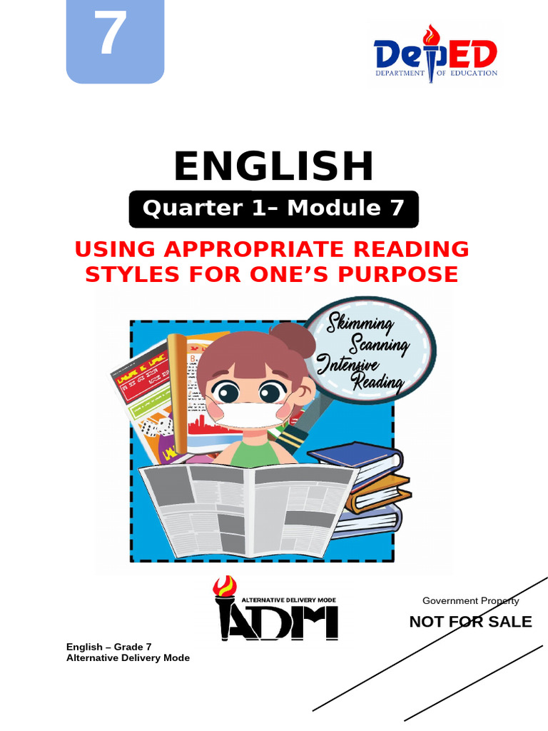 English7 q1 Mod7 Usingappropriatereadingstyles v3 | PDF | Honey Bee | Bees