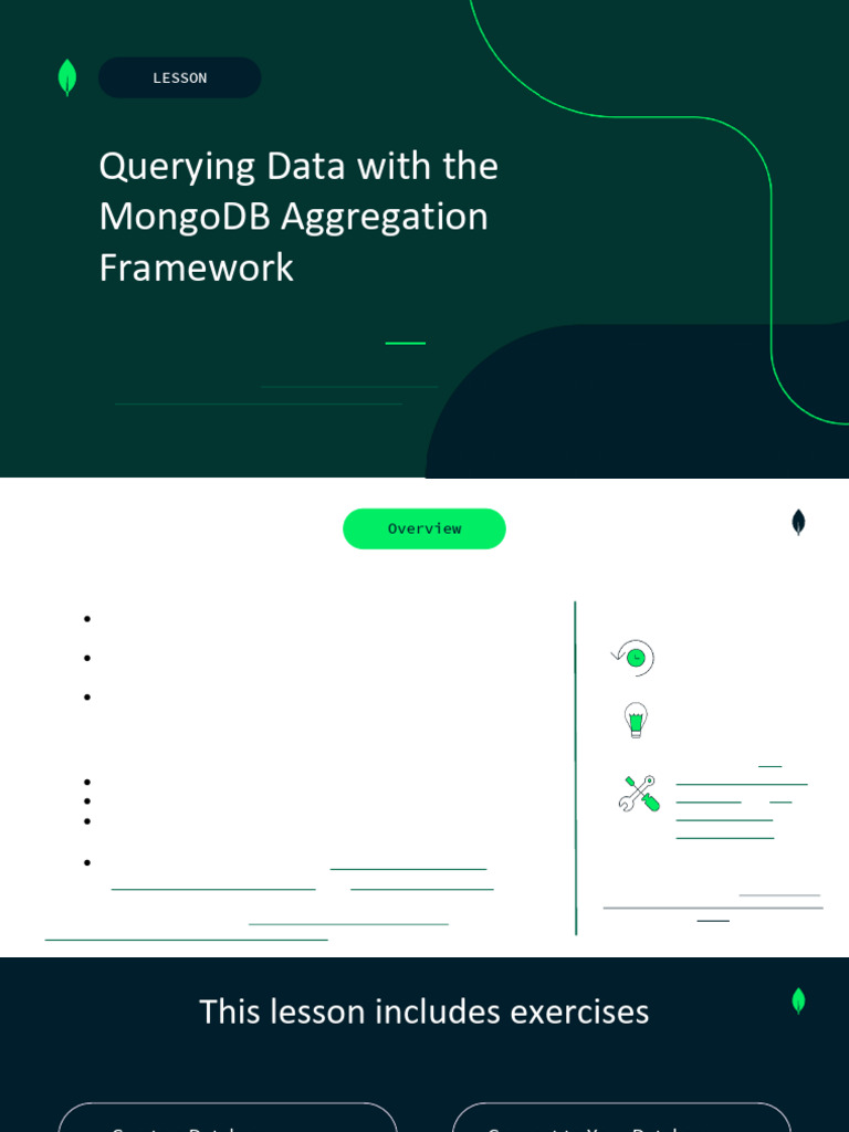 Querying Data With The MongoDB Aggregation Framework-Lesson2 | PDF | Mongo Db | Creative Commons ...