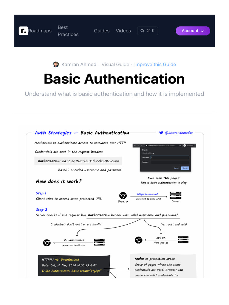 Basic Authentication - Roadmap - SH | PDF