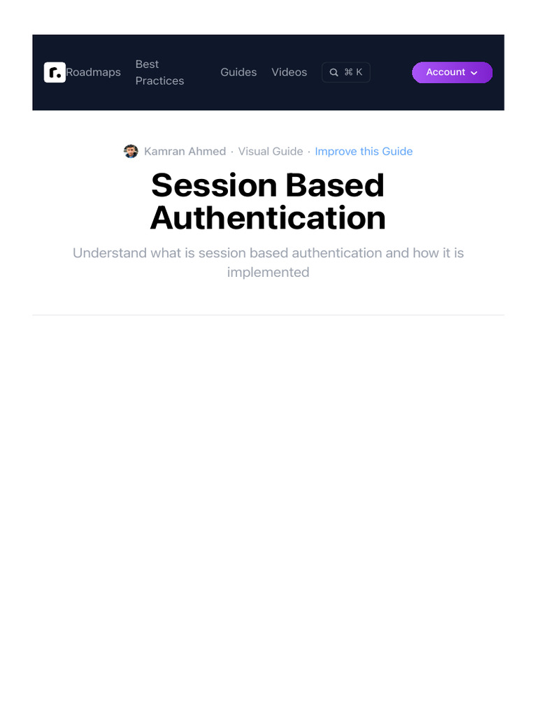 Session Based Authentication - Roadmap - SH | PDF