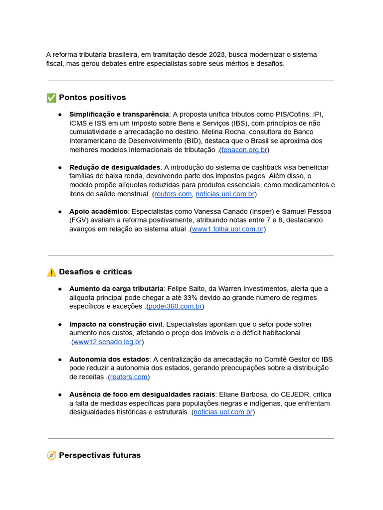 Reforma Tributária: Avanços e Desafios | PDF | Impostos | Economias