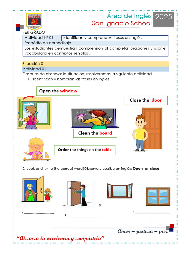 Eda02 1er Prim Ingles Sem02 Iep Sis 2025 | PDF
