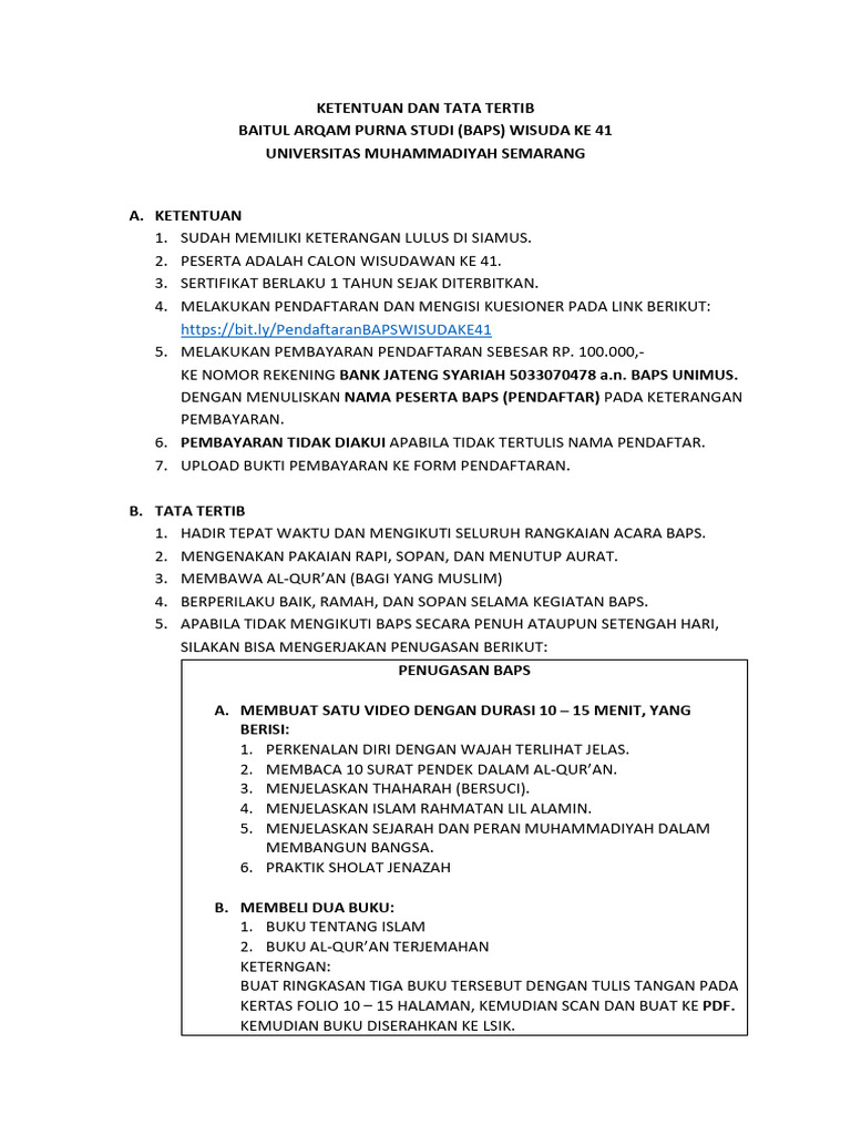 Ketentuan Dan Tata Tertib Baps 41-2 | PDF