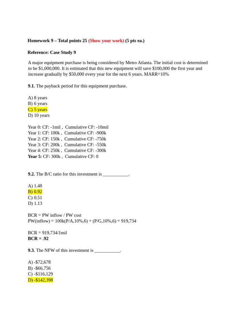 Chapter 9 - Homework | PDF