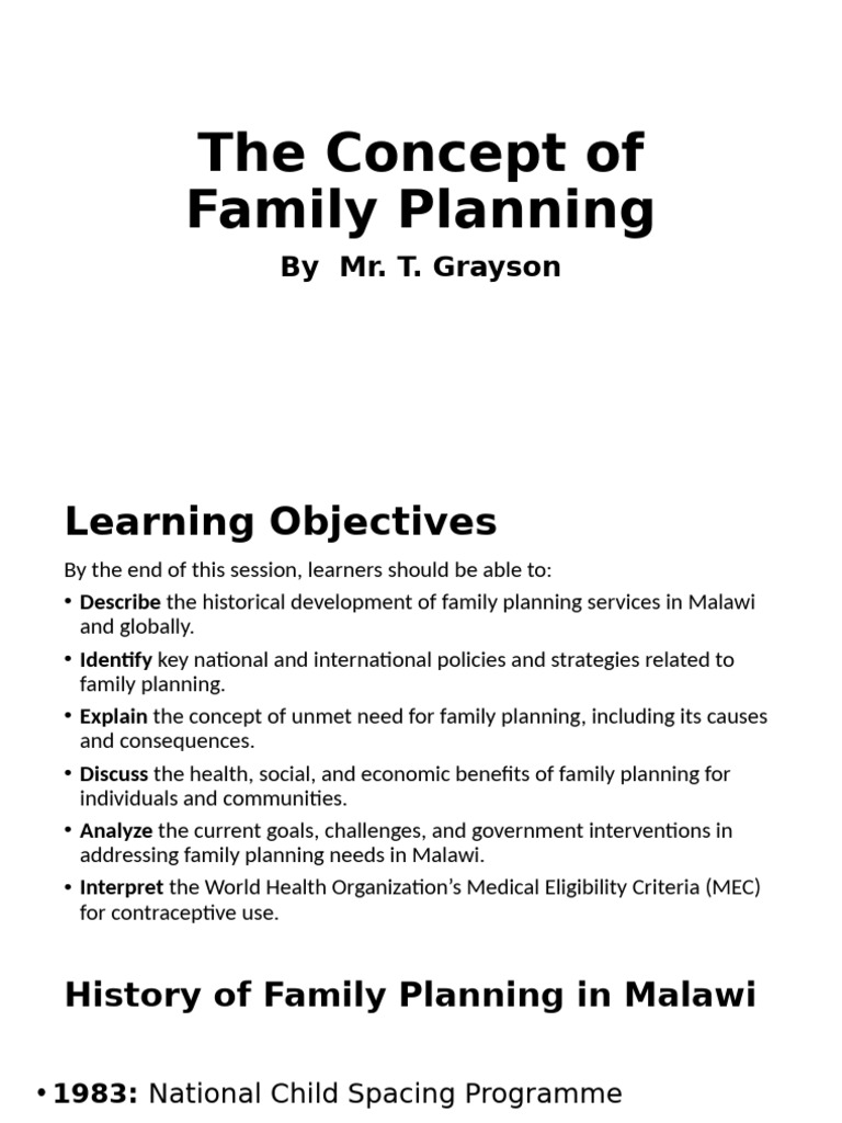 Family Planning Objectives in Malawi | PDF | Family Planning | Human ...