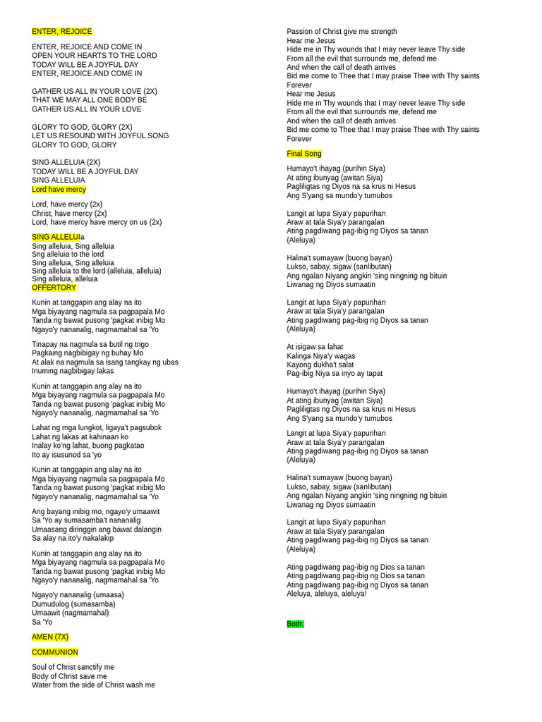Lyrics | PDF
