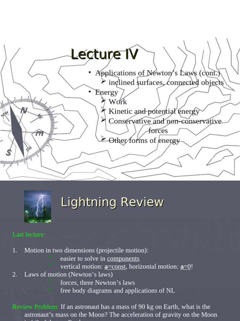 Physics Engineering - Lecture 4 | PDF | Force | Potential Energy