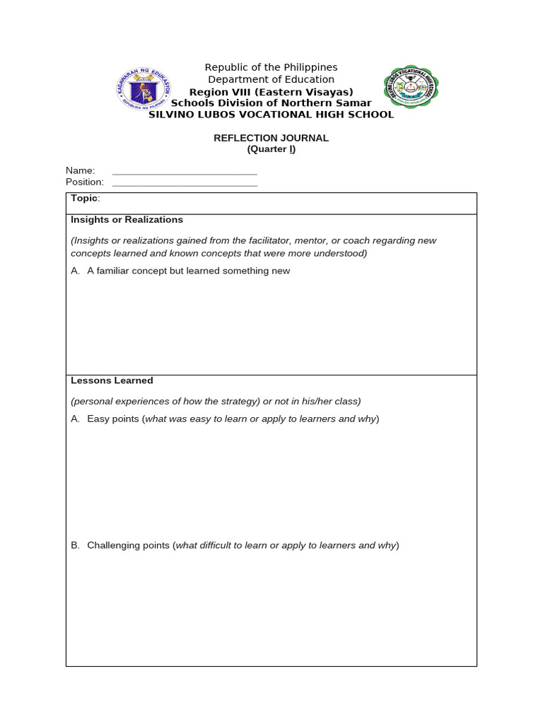 Reflection Journal for Educators | PDF