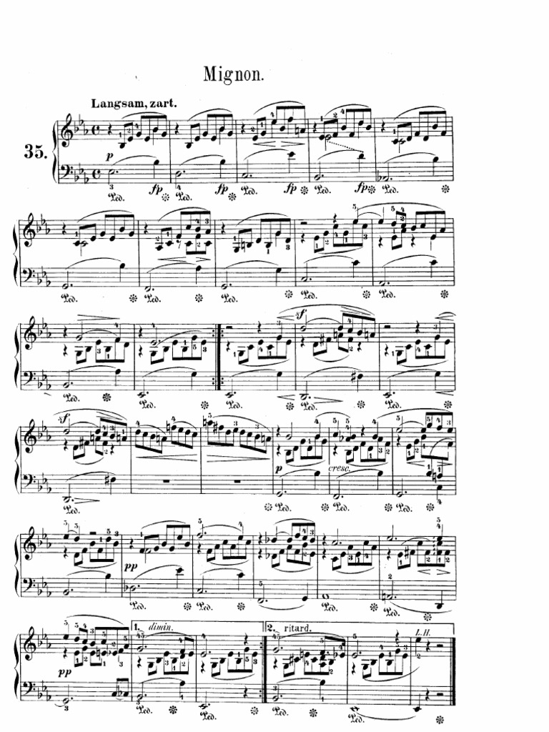 Schumann n.35 Mignon-ÁlbumParaLaJuventudOp.68 CdeC | PDF