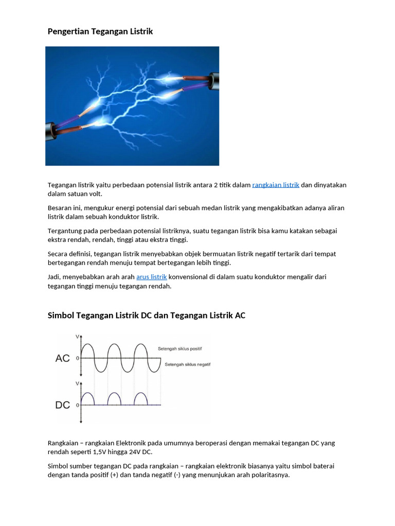Simbol dan Pengertian Tegangan DC | PDF