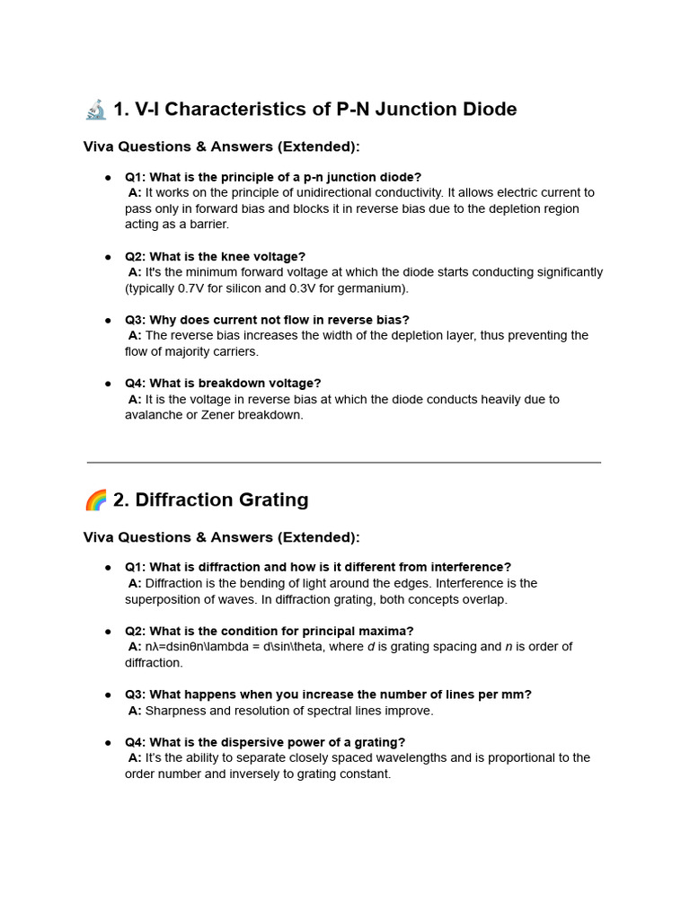 Physics Lab Final Reviosion | PDF | P–N Junction | Diode
