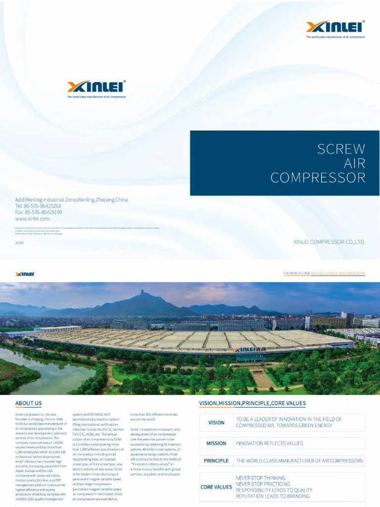 Xinlei - Screw Compressor & Air Dryer - All Type | PDF | Machines ...